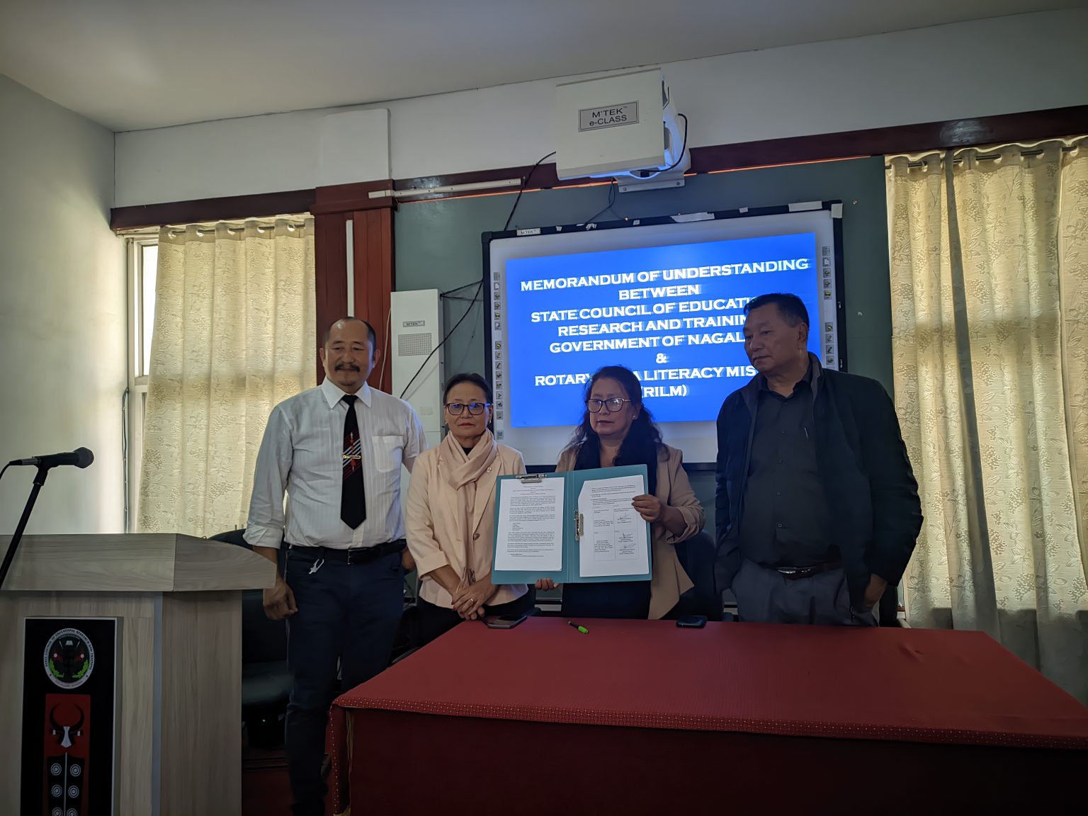 Signing of MoU between SCERT Nagaland and Rotary India Literacy Mission ...